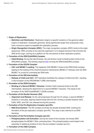 Eukaryotic DNA Replication - Definition, Steps, Singnification ...