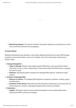 Eukaryotic DNA Replication - Definition, Steps, Singnification ...