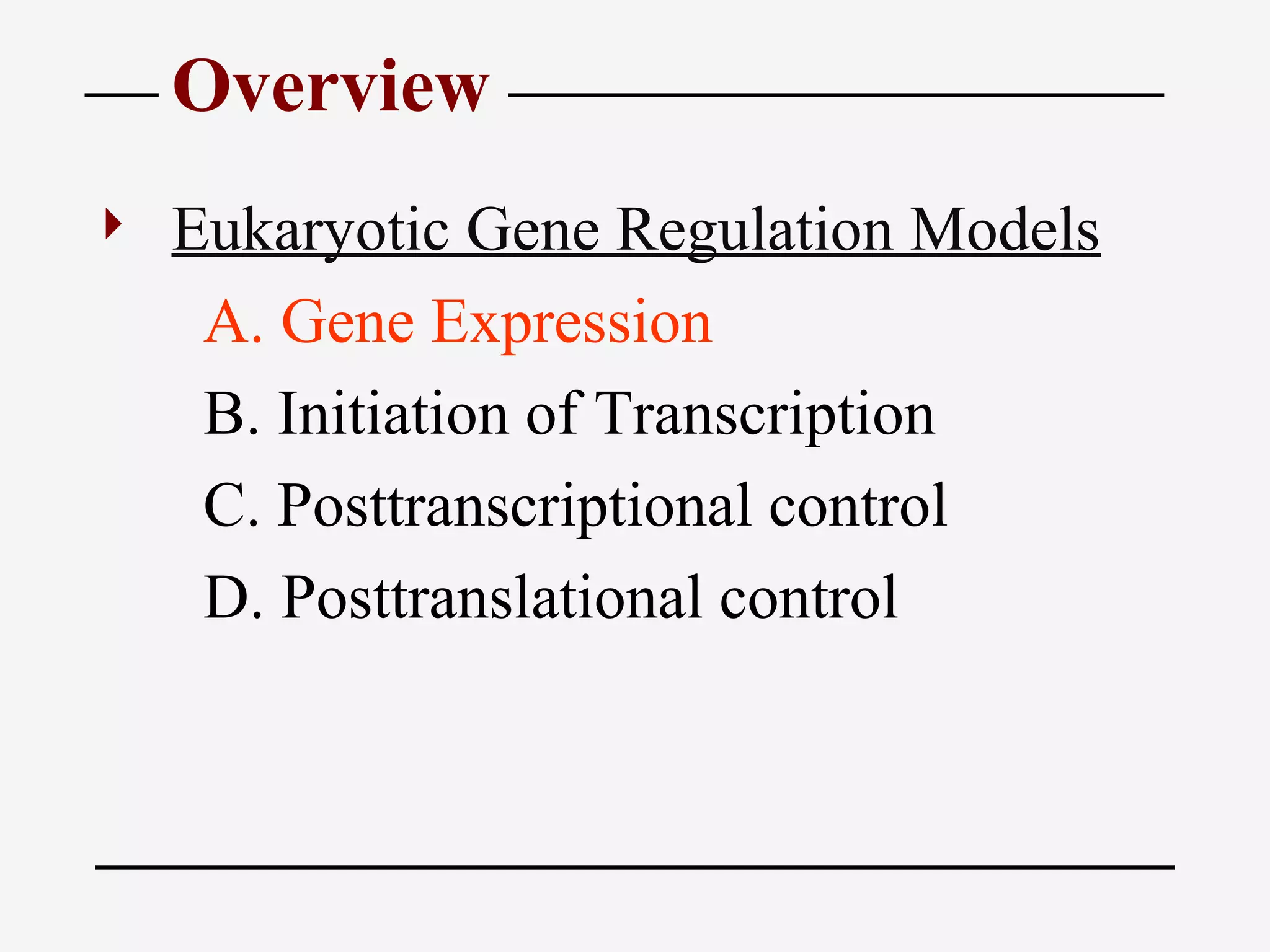 Eukaryotic gene regulation models (by np mendez) | PPT