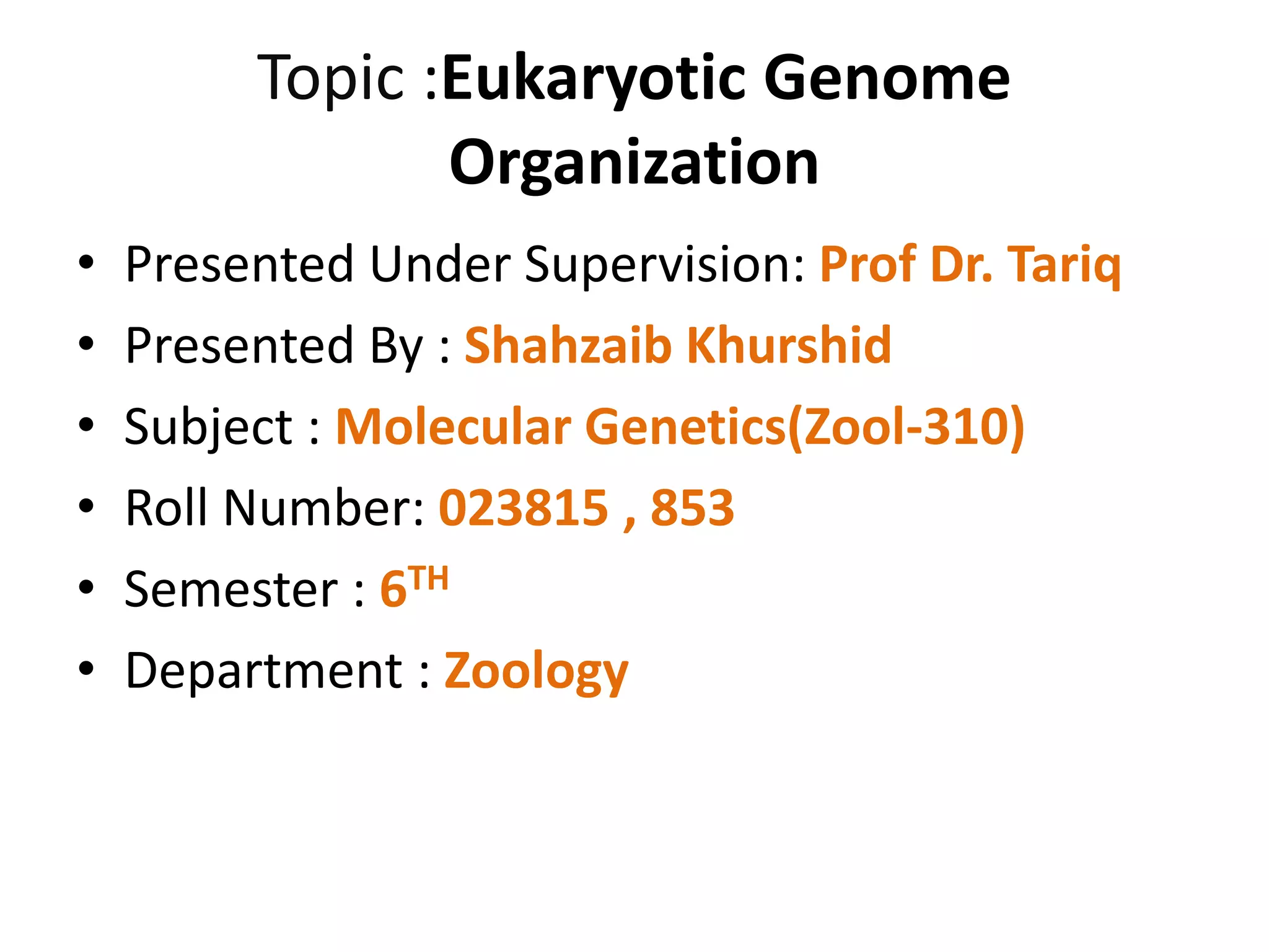 Eukaryotic genome organization | PPTX