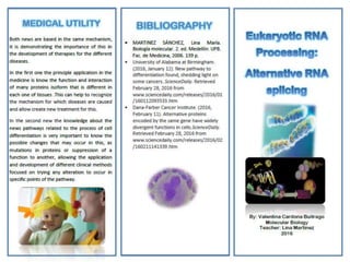 Eukaryotic RNA processing: alternative RNA splicing | PDF