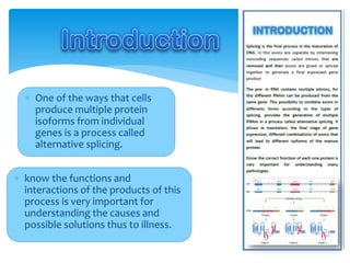 Eukaryotic RNA processing: alternative RNA splicing | PDF