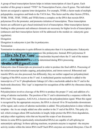 Eukaryotic TranscriptionOverall, the process of RNA synthesis in e.pdf ...