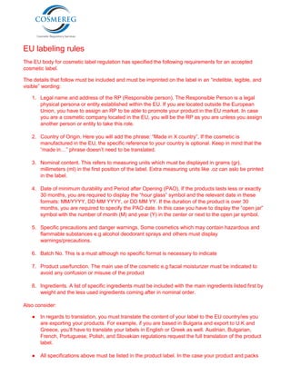 Eu labeling rules | PDF