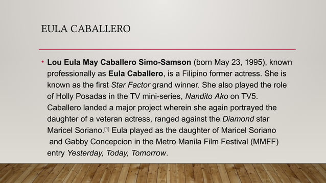 Eula Caballero Biography, Early life, Career.pptx