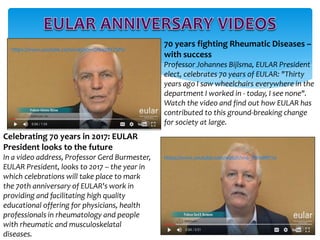 70th Anniversary of EULAR: Don't Delay Connect Today | PPT