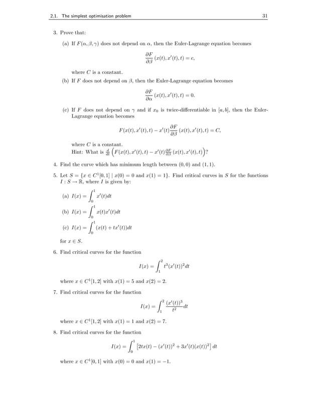 Euler lagrange equation | PDF