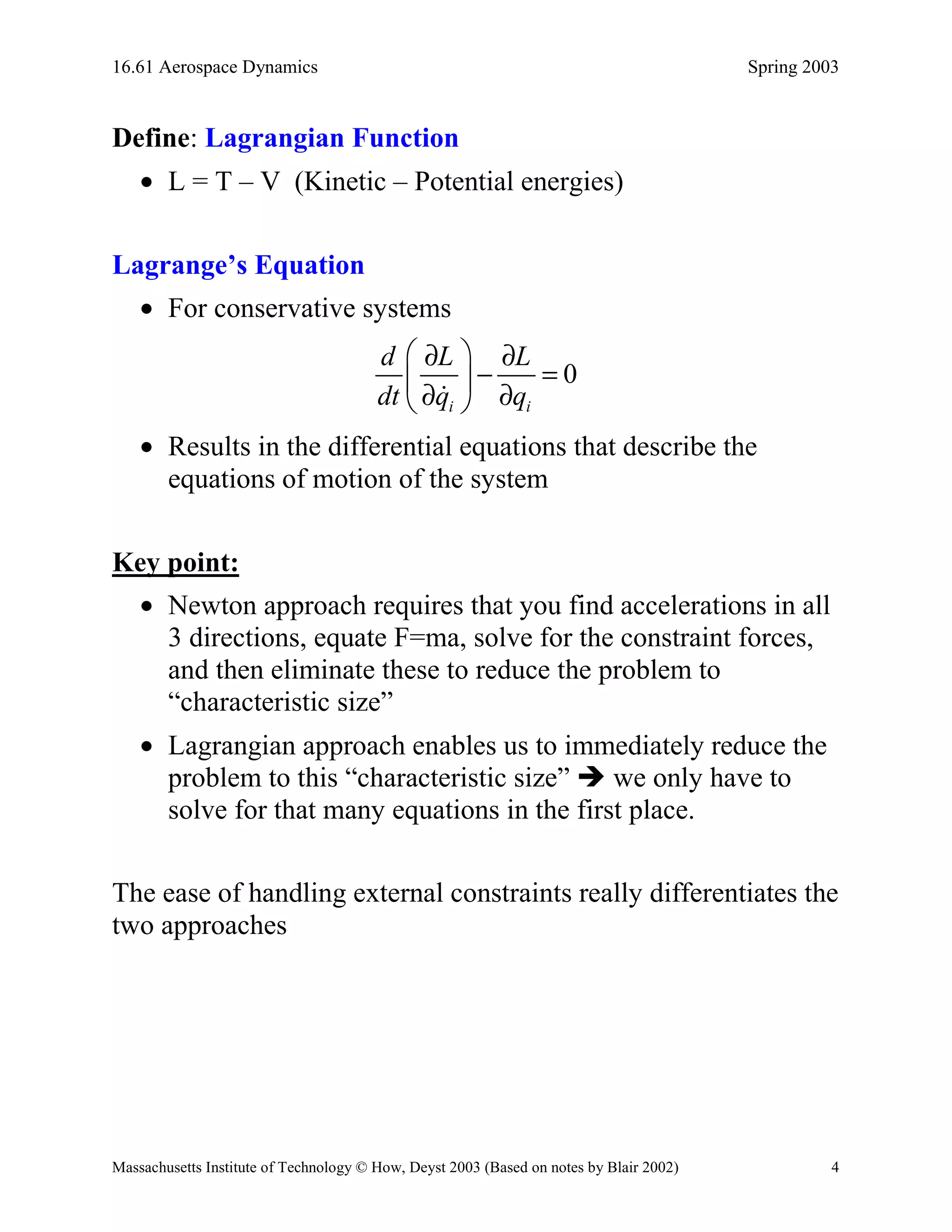 Euler lagrange equations of motion mit-holonomic constraints_lecture7 | PDF
