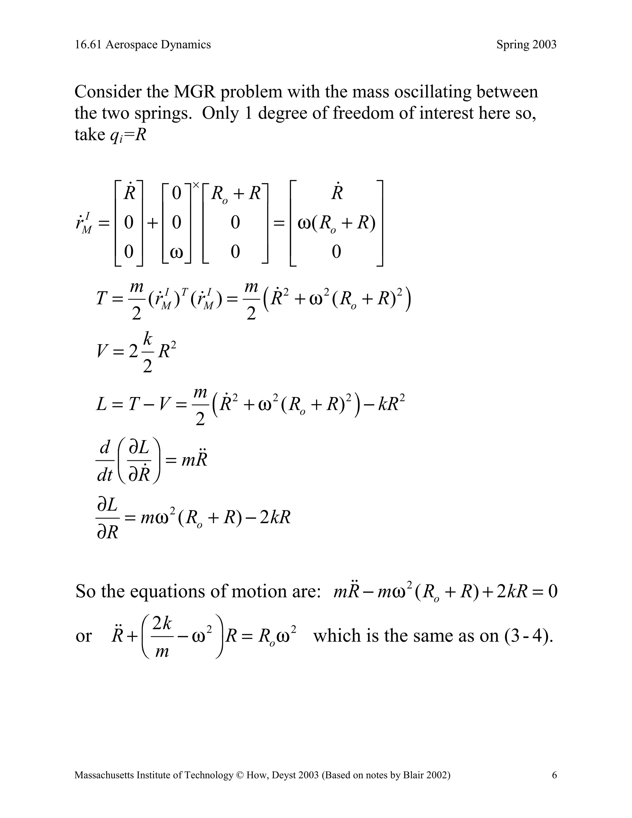 Euler lagrange equations of motion mit-holonomic constraints_lecture7 | PDF