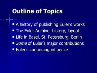 Euler swiss-talk | PPT