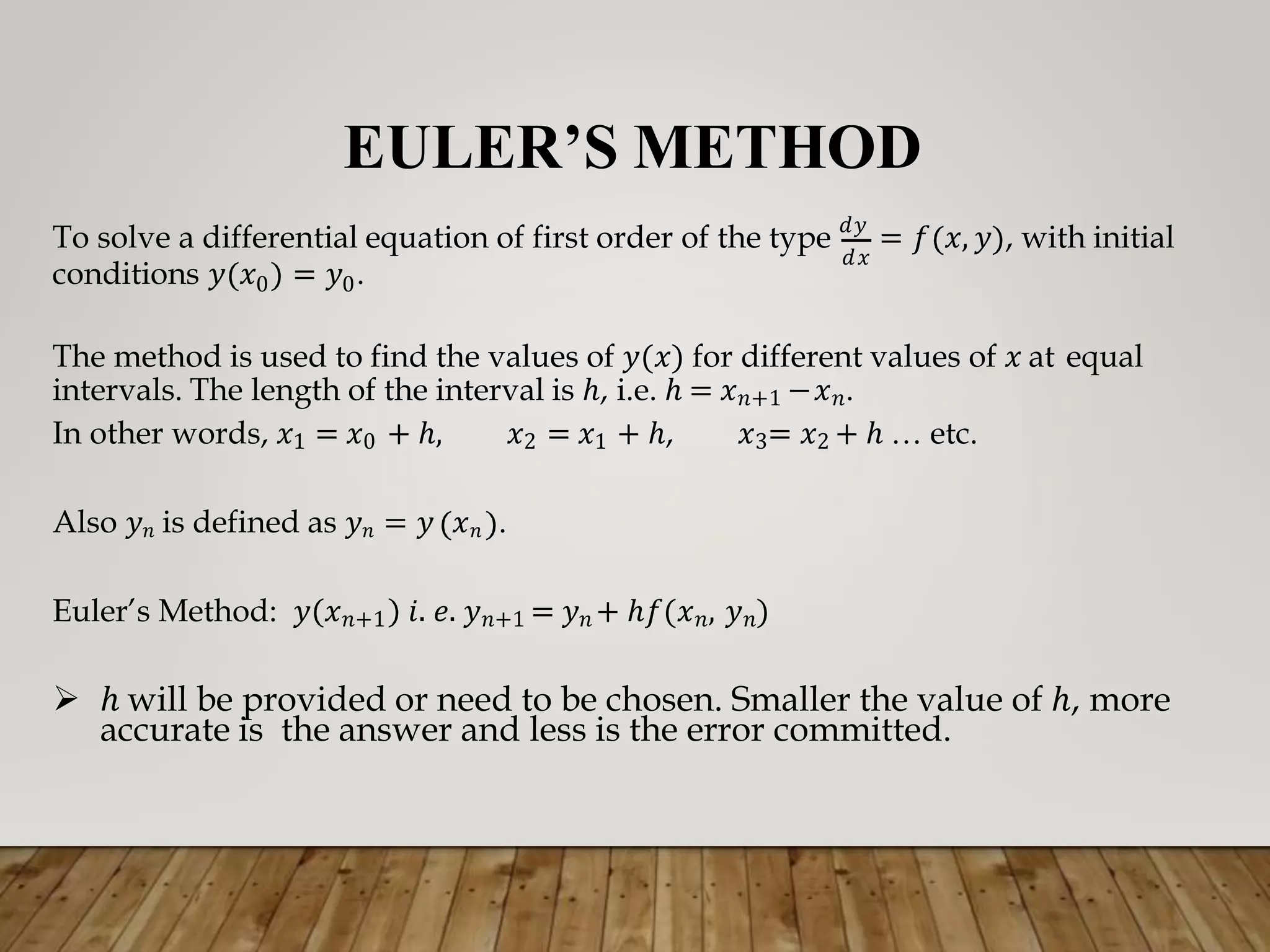 Euler and improved euler method | PPT Euler and improved euler method | PPT
