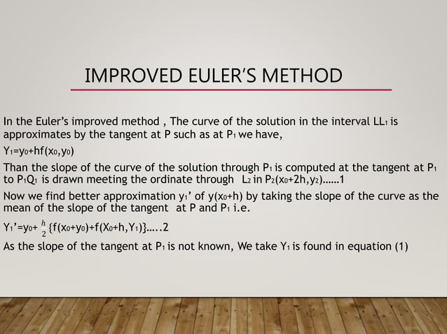 Euler and improved euler method | PPT Euler and improved euler method | PPT
