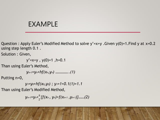 Euler and improved euler method | PPTX | Physics | Science