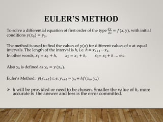 Euler and improved euler method | PPTX
