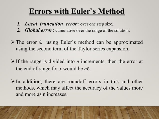 Euler And Improved Euler Method Pptx Physics Science
