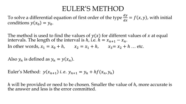 Euler and runge kutta method | PPTX