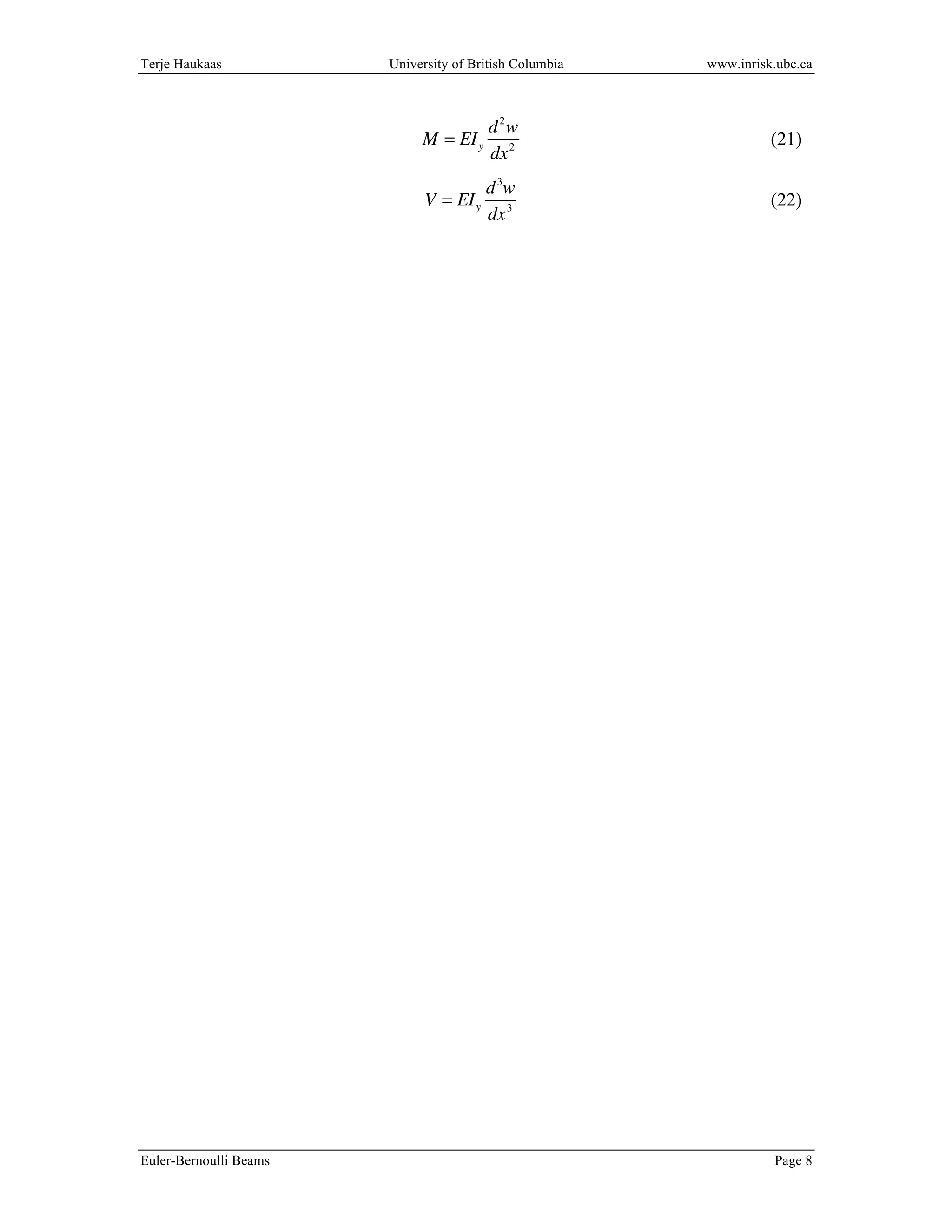 Euler bernoulli beams | PDF