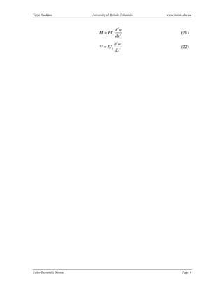 Euler bernoulli beams | PDF