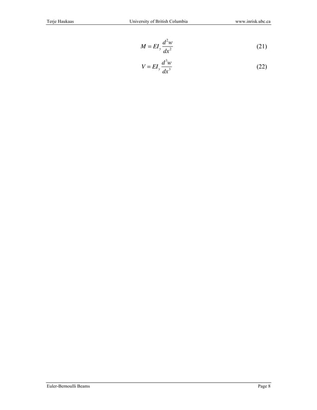 Euler bernoulli beams | PDF