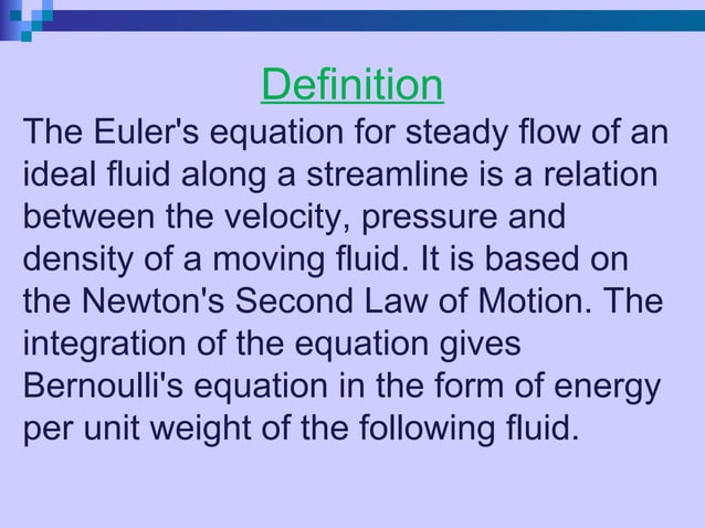 Eulers equation | PPT