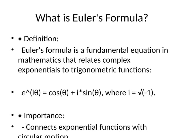 Eulers_Formula_Presentation.pptx tutorial | PPTX
