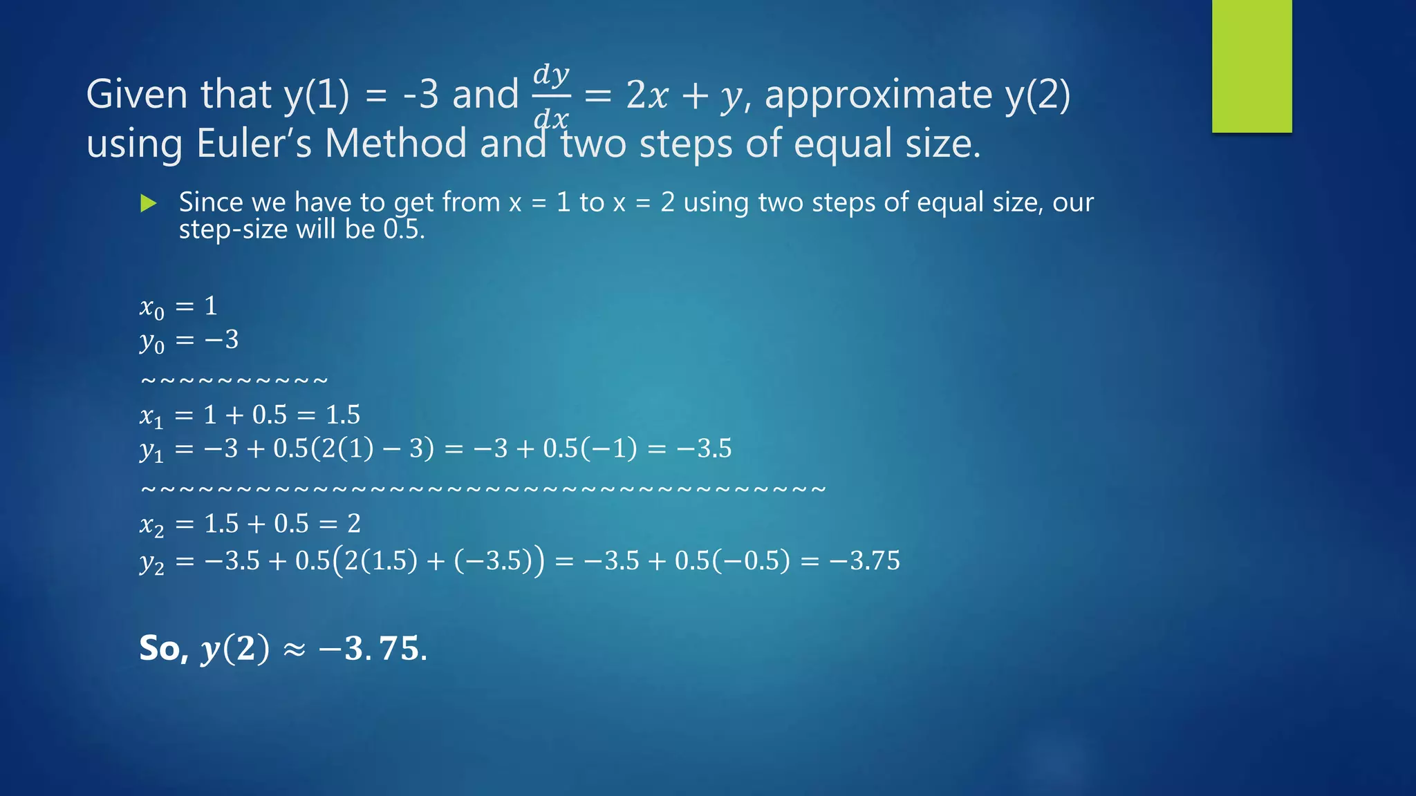 Euler's Method | PPT Euler's Method | PPT