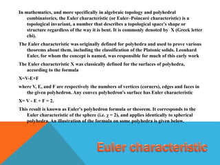 Euler's polyhedron theorem | PPTX