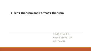 Euler's Theorem and Fermat's Theorem.pptx