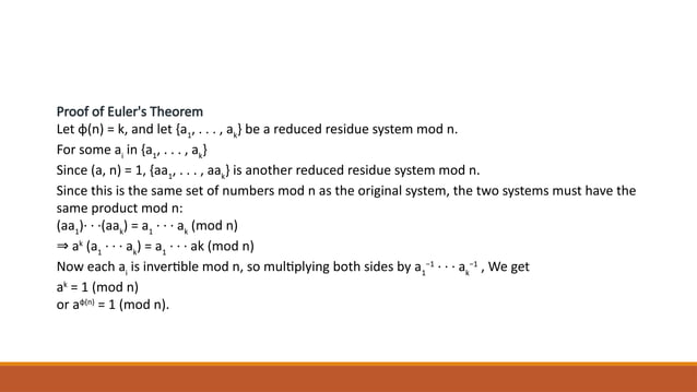 Euler's Theorem and Fermat's Theorem.pptx