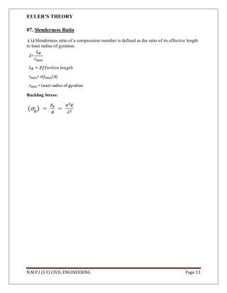 Euler's theory | PDF