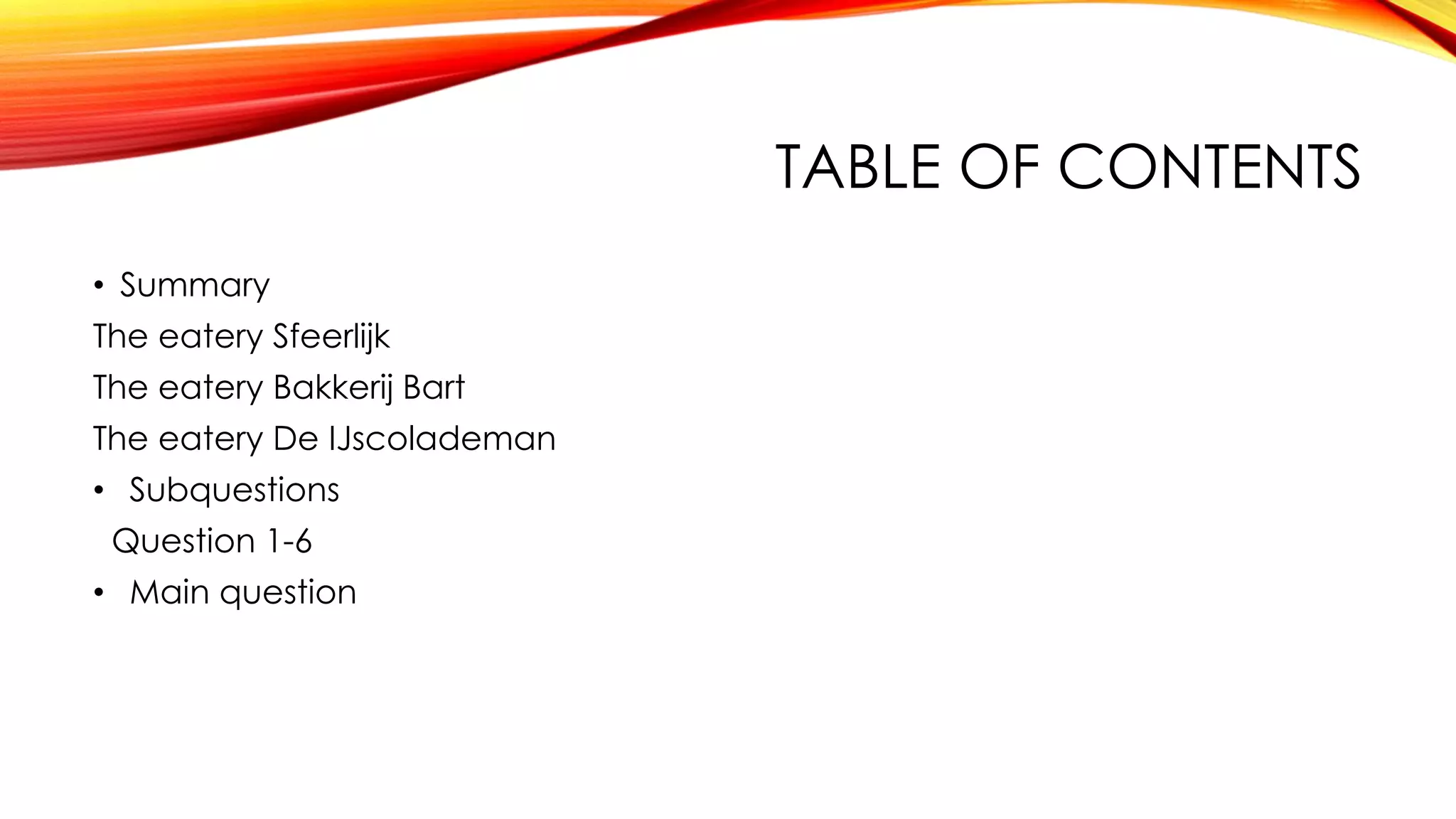 Eumind project eateries powerpoint | PPTX