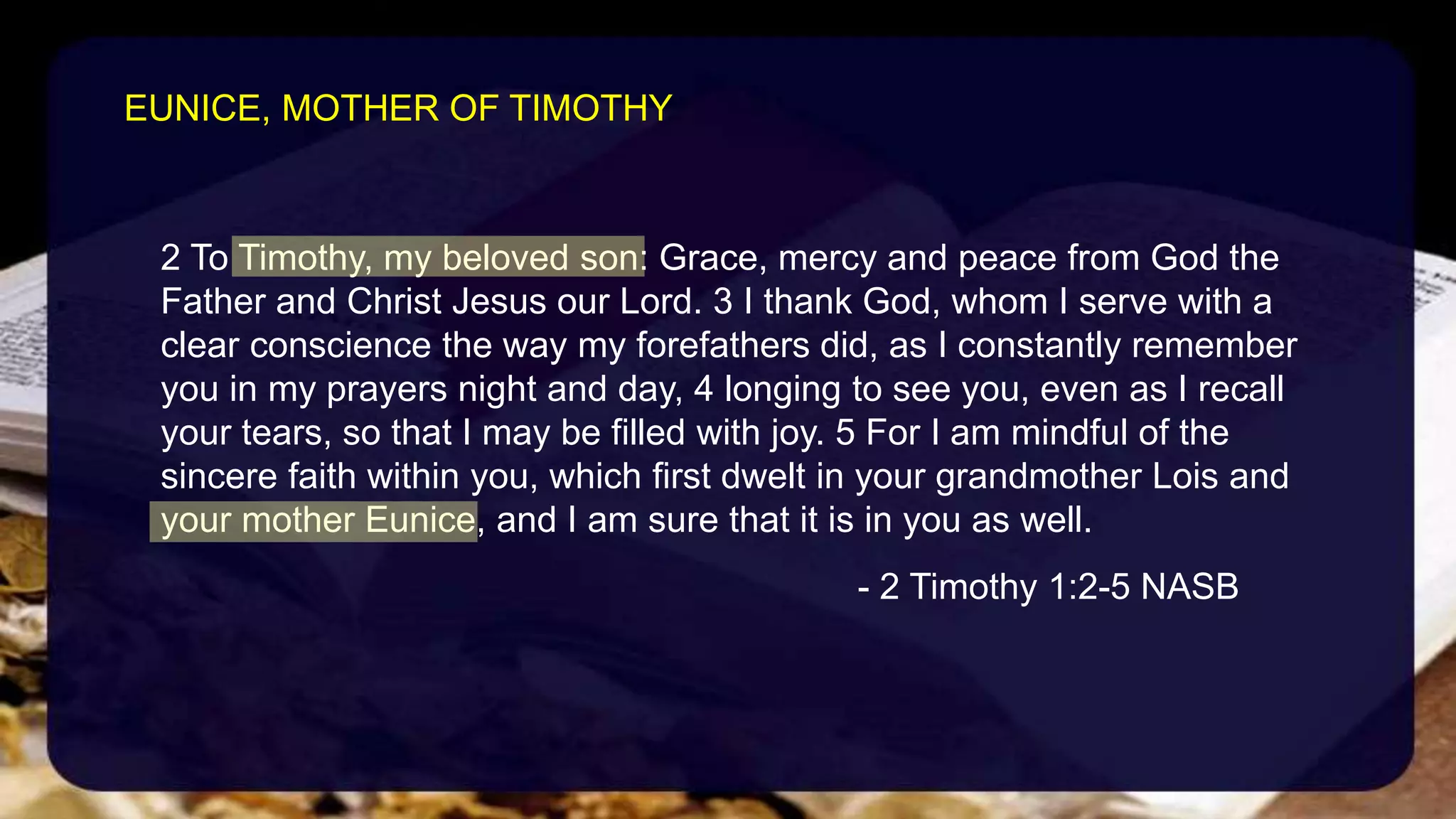 Eunice the Mother of Timothy | PPTX