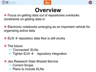 Improving RDM through closer integration of electronic lab notebooks ...