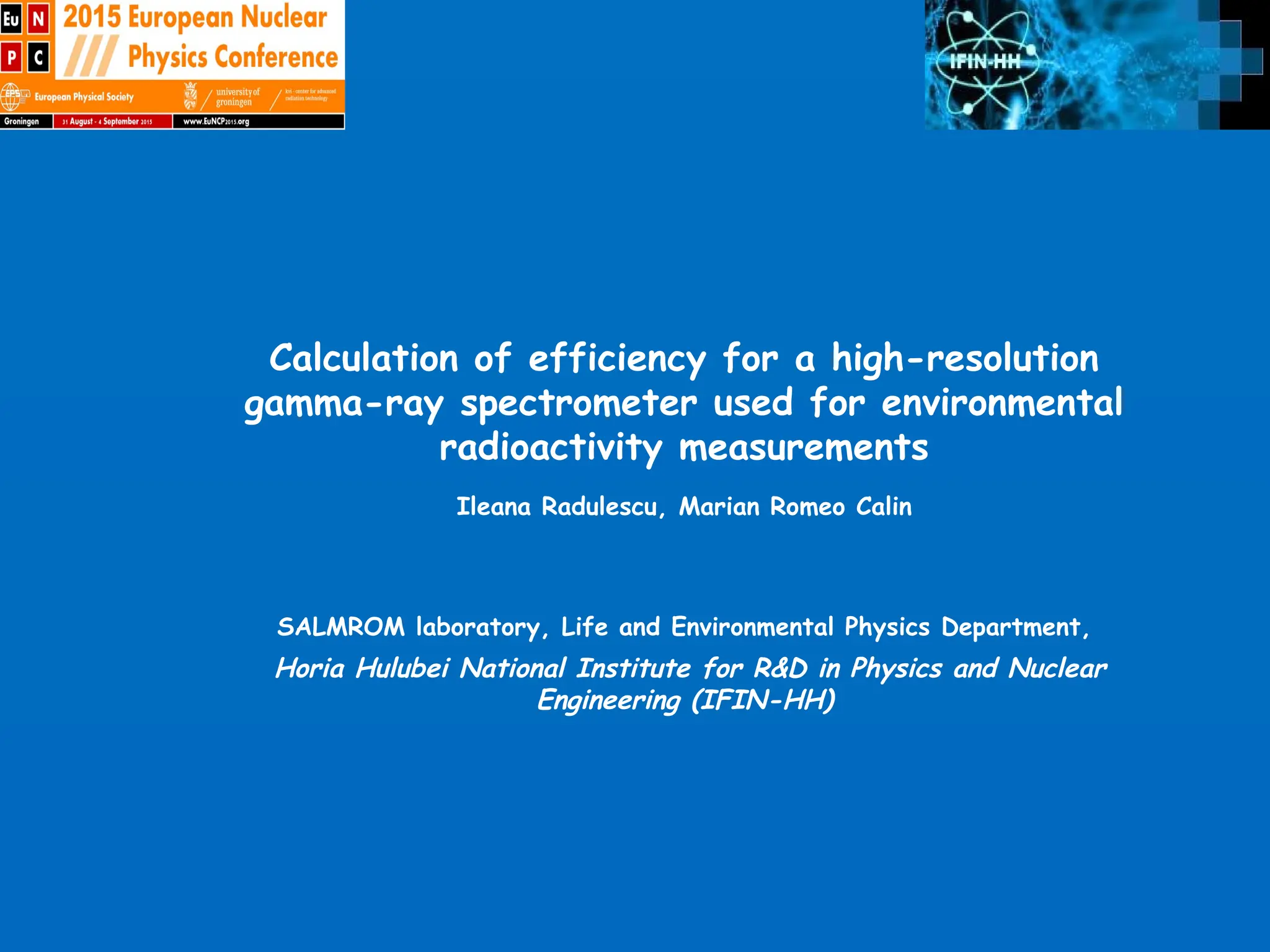 Calculation of efficiency for a high-resolution gamma-ray spectrometer used for environmental ...