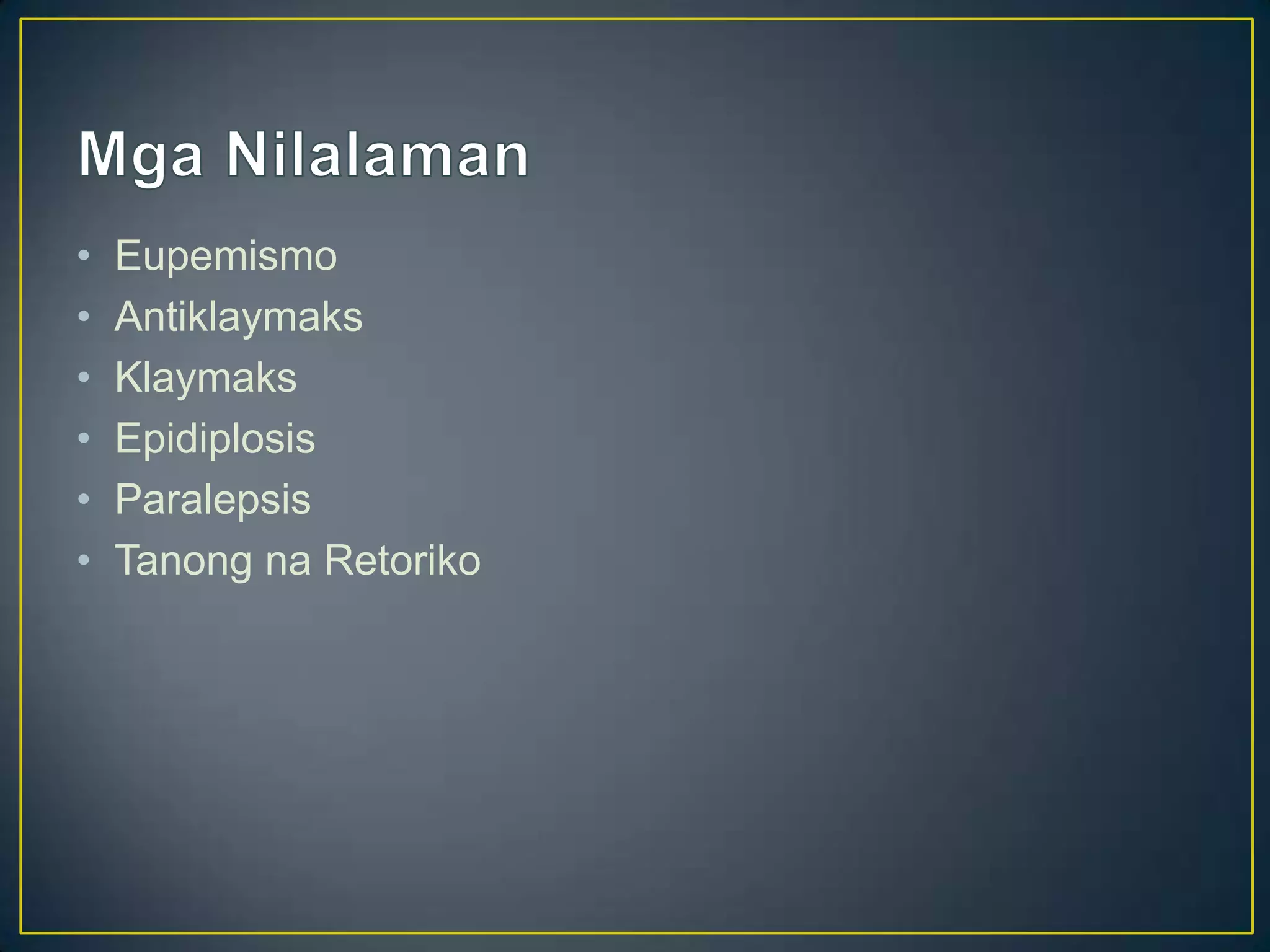 Eupemismo tanong na retoriko | PPTX