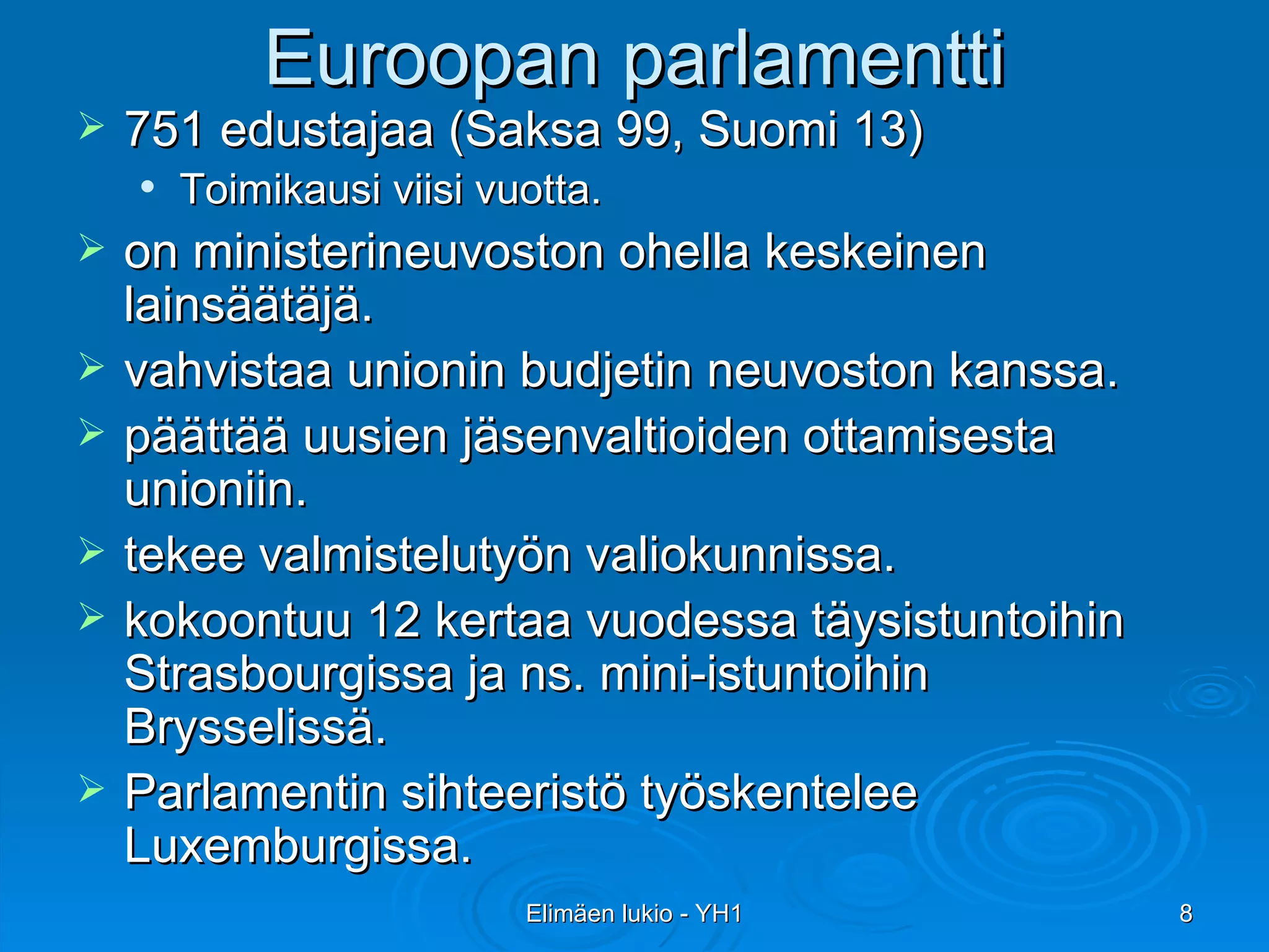 Perustietoa Euroopan unionista | PPT
