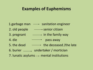 Euphemism Examples