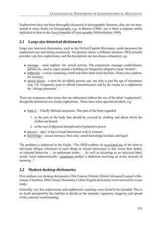 Euphemisms in general (monolingual and bilingual) dictionaries | PDF
