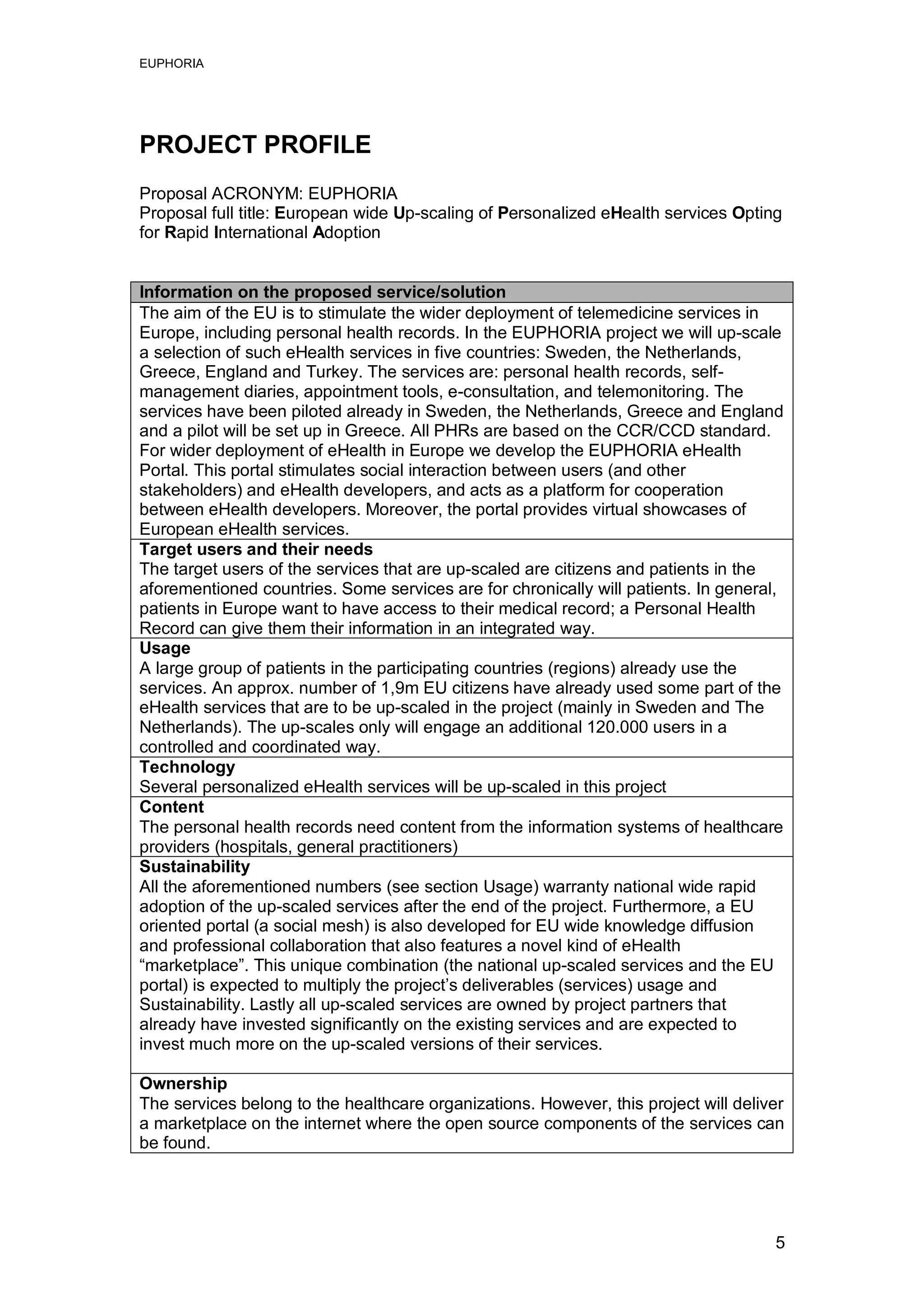 Euphoria eu-project-proposal | PDF