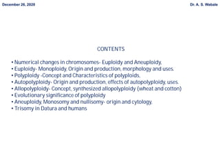 Euploidy and aneuploidy | PDF
