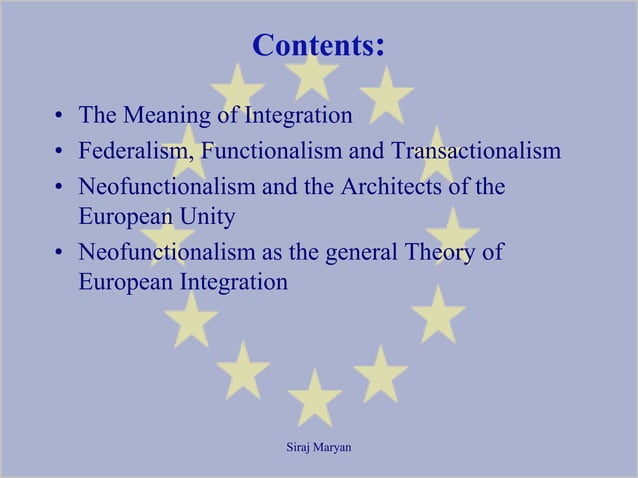 History and Theory of European Integration | PPTX | Civic affairs ...