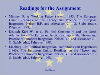 History and Theory of European Integration | PPTX