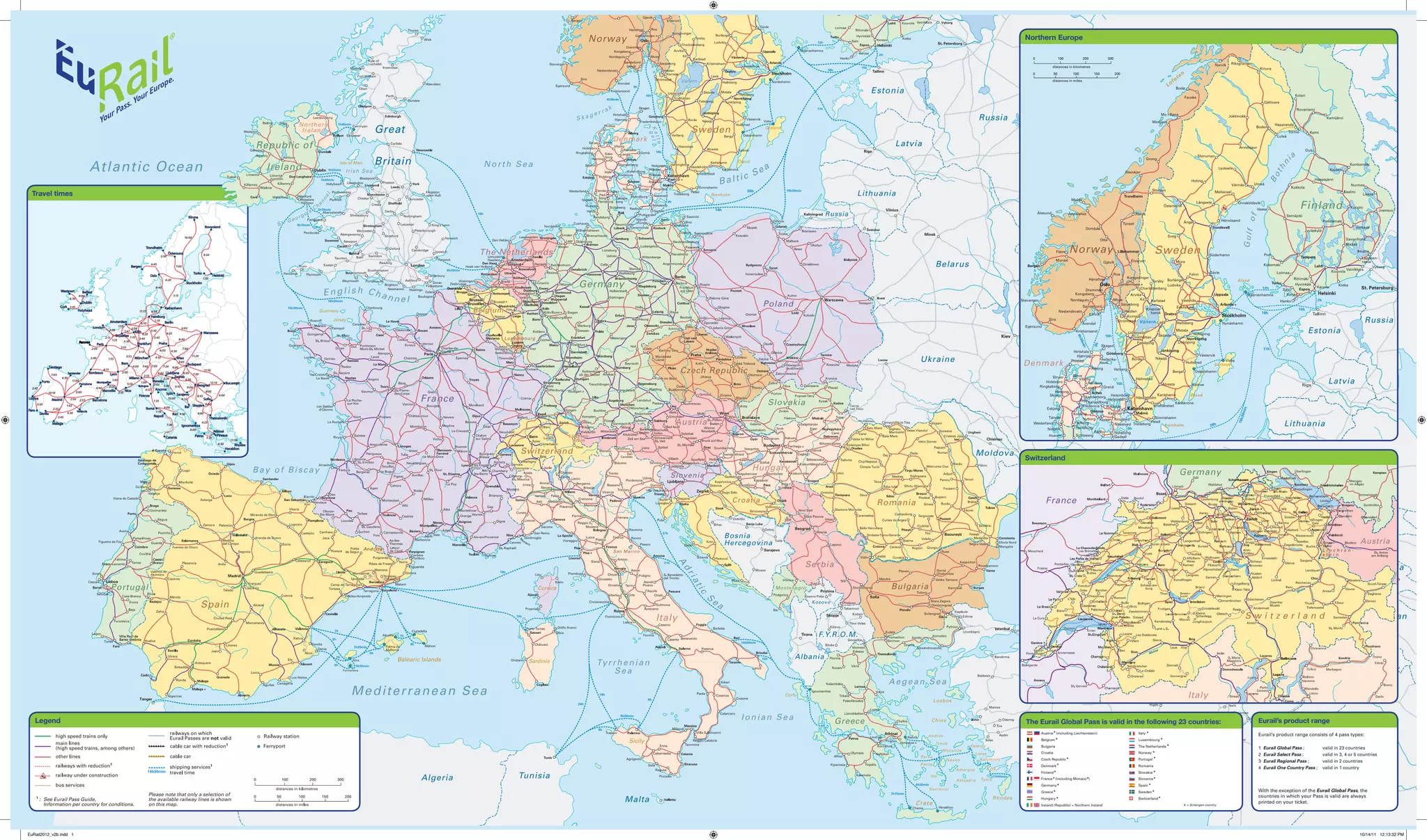 Eurail railway map 2012 | PDF