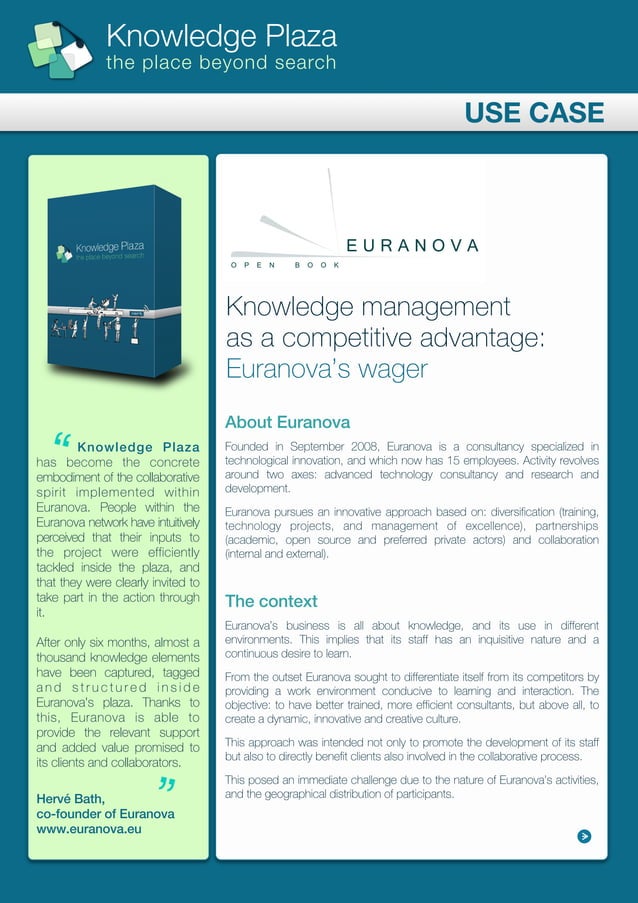 Knowledge Plaza use case - Knowledge management as a competitive ...