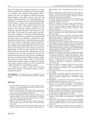 No association between prepulse inhibition of the startle reﬂex and ...