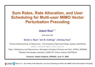 Multiuser MIMO Vector Perturbation Precoding | PPT