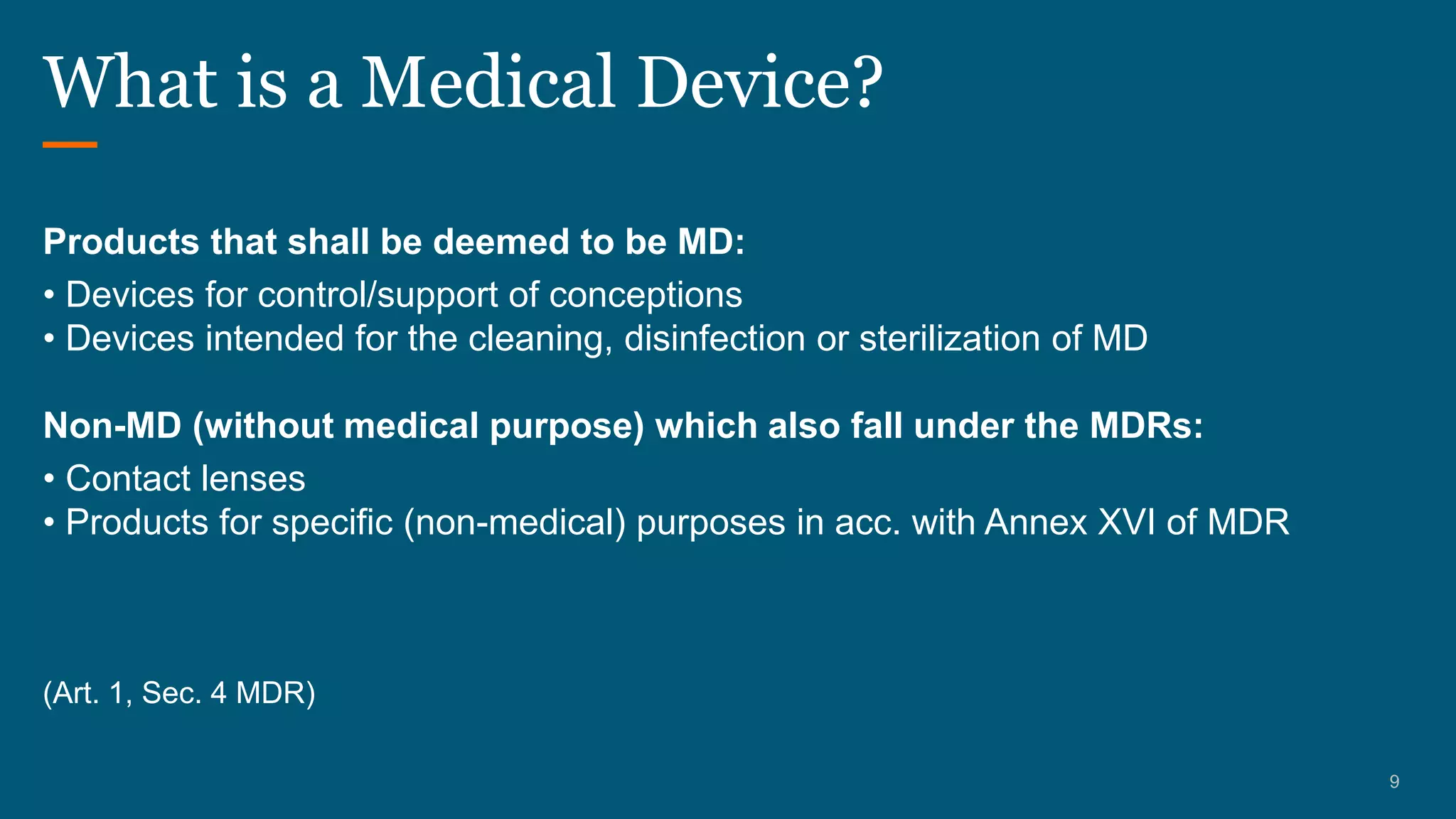 EU Medical Device Regulatory Framework_Dec, 2022 | PPTX