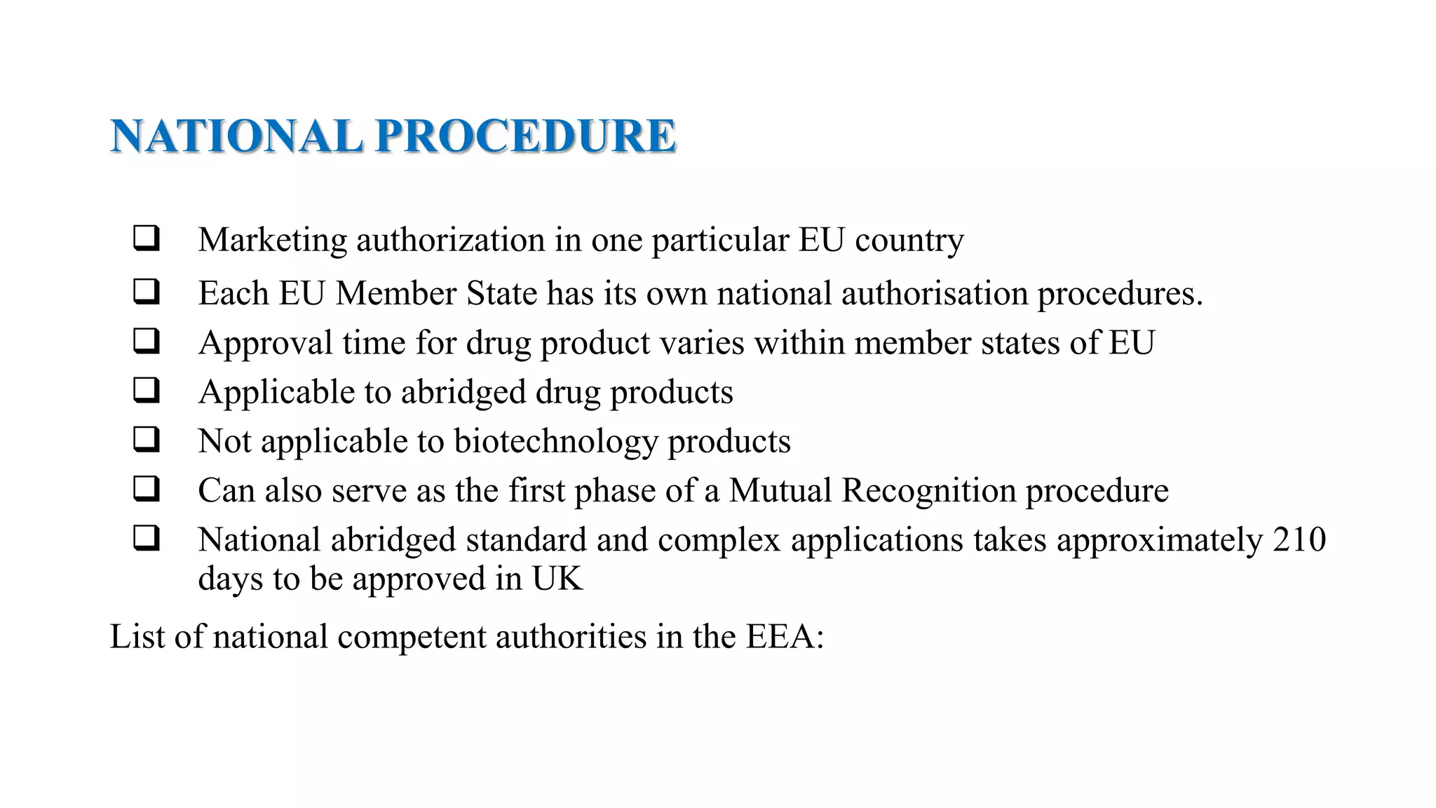 EU REGULATORY SUBMISSIONS | PPTX