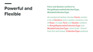 Eureka - elegant iOs form builder in swift (johnp - mingle) | PPT
