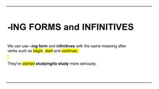 Ing forms and infinitives studente liceo | PPT